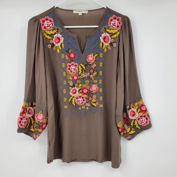 Anthropologie | Tops | Andree By Unit Anthropologie Embroidered Floral ...